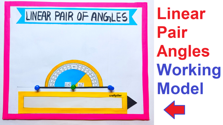 how to make linear pair angles working model – maths tlm project ...