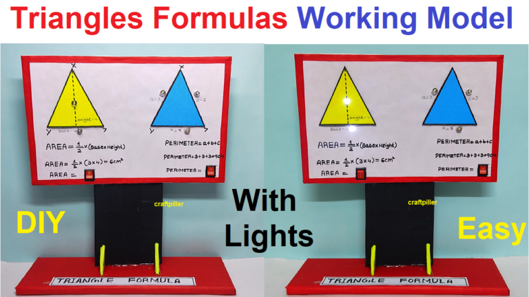 how to make triangle formulas working model using led lights - Science Projects | Maths TLM ...