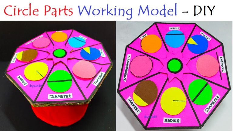 how to make working model of a circle parts using color paper and ...