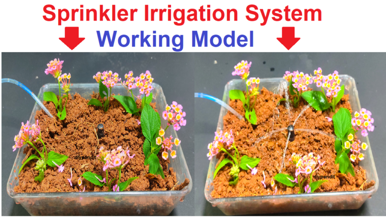 sprinkler irrigation system working model using a plastic tray and an ...