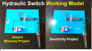 how to make electricity project working model using hydraulic switch ...