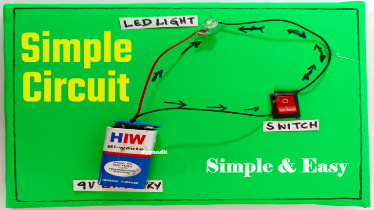 How To Make Simple Circuit Working Model Using An Led Light Switch And 9v Battery Science