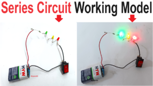how to make working model of a series circuit with three colored LED ...