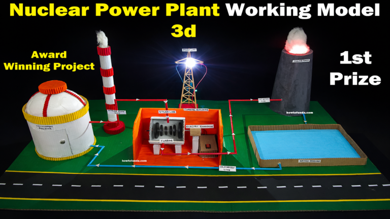 how to make Nuclear Power Plant Working Model(3d) for science ...